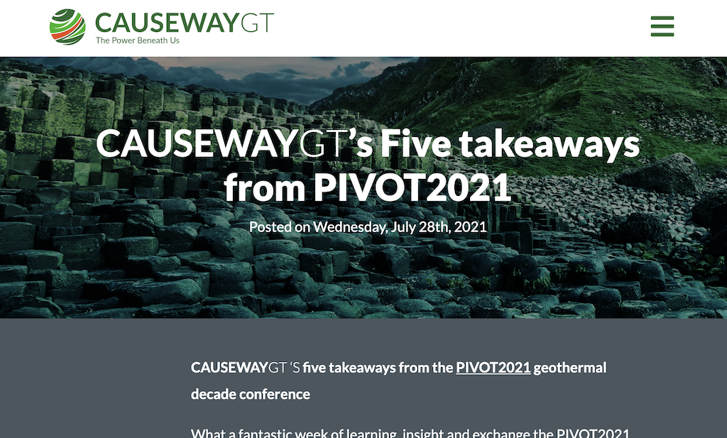 Pivot2021 Geothermal.Reimagined'den beş önemli çıkarım